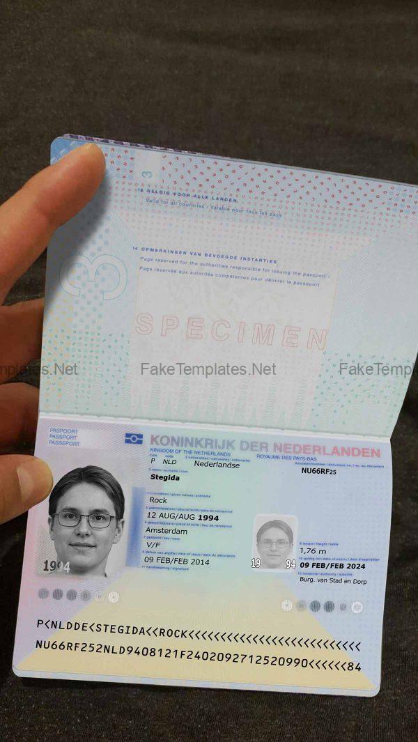 Netherlands Passport Template PSD [Fake Dutch Passport ID] 2023