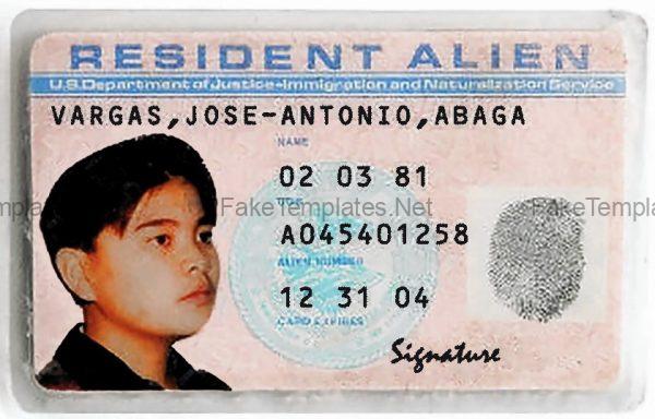 Resident Alien Card Template PSD [US Green Card] 2023
