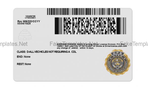 Utah Driver License Template PSD [Fake Utah ID Card] 2023